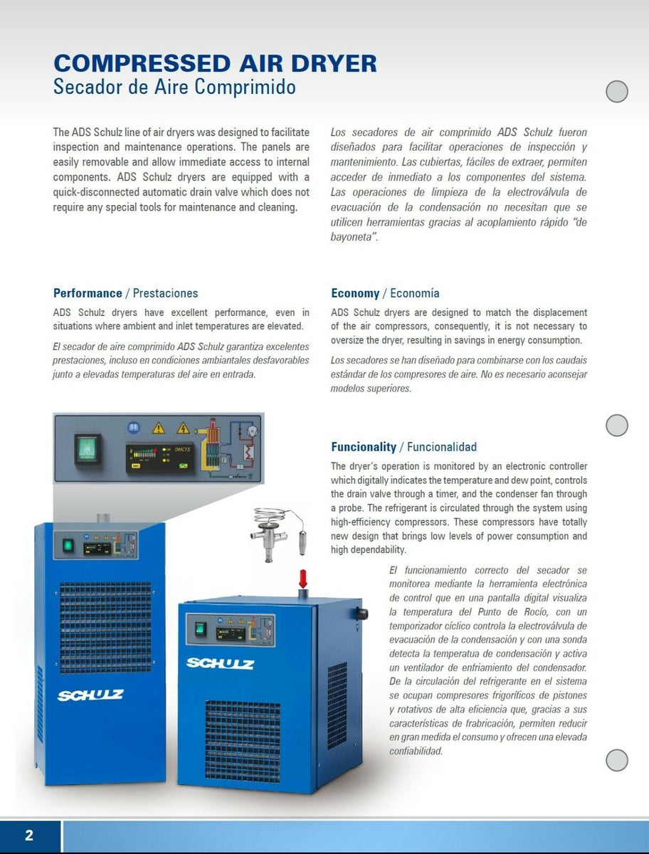 SCHULZ REFRIGERATED AIR COMPRESSOR DRYER - 100CFM - ADS100-UP – Heavy ...